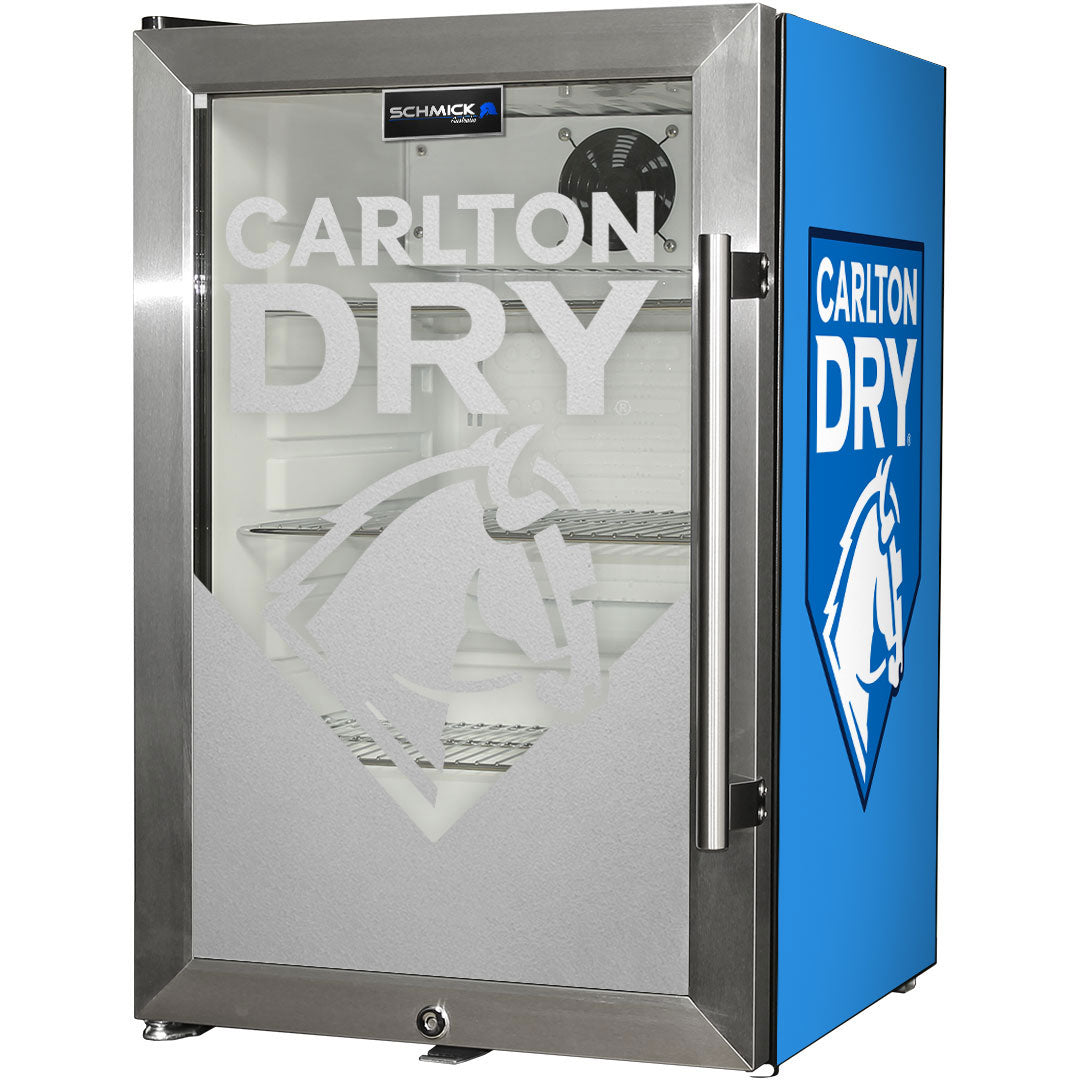 Carlton Dry MID Blue Tropical Glass Door Beer Fridge / Compact Bar ...