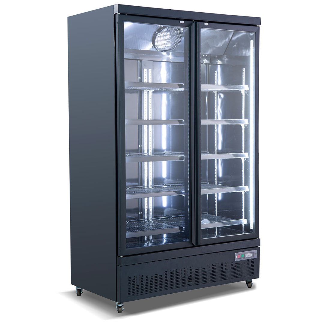 Commercial Upright 2 Door Black Freezer - Model IC COLD FD-BD126AH ...