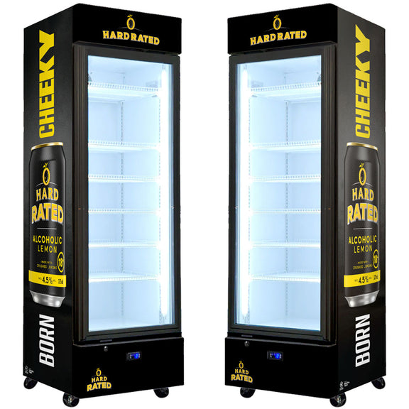 Hard Rated Branded Upright Quiet Running Black Glass Door Bar Fridge ...