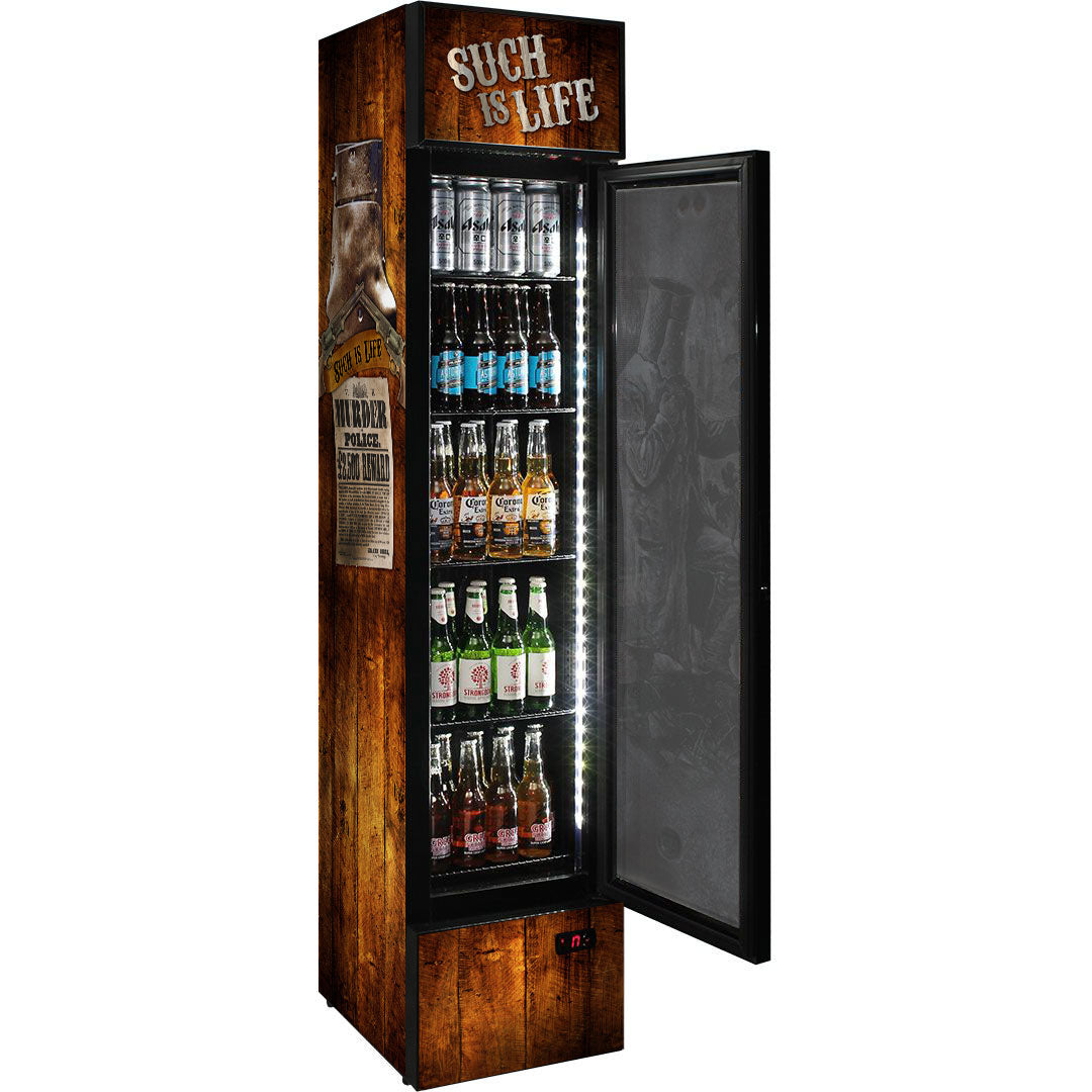 Schmick Skinny Glass Door Upright Bar Fridge Ned Kelly Discovery Design ...