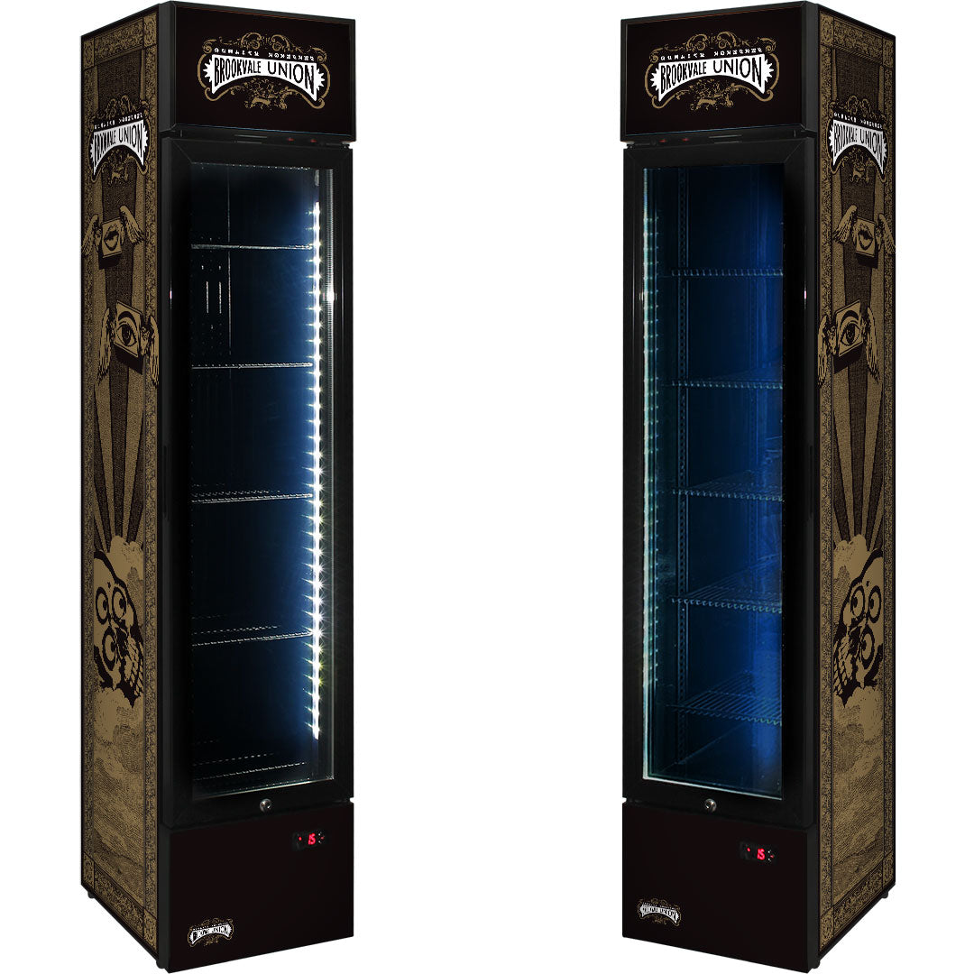 Brookvale Union Branded Skinny Glass Door Upright Bar Fridge, Brand ...