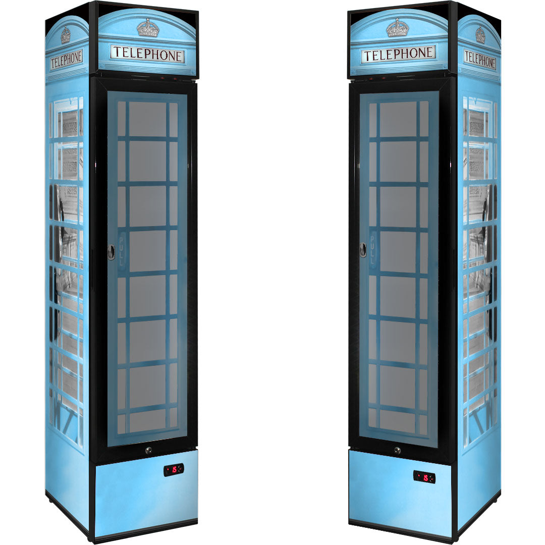 Schmick Skinny Glass Door Upright Bar Fridge Telephone Box Design ...