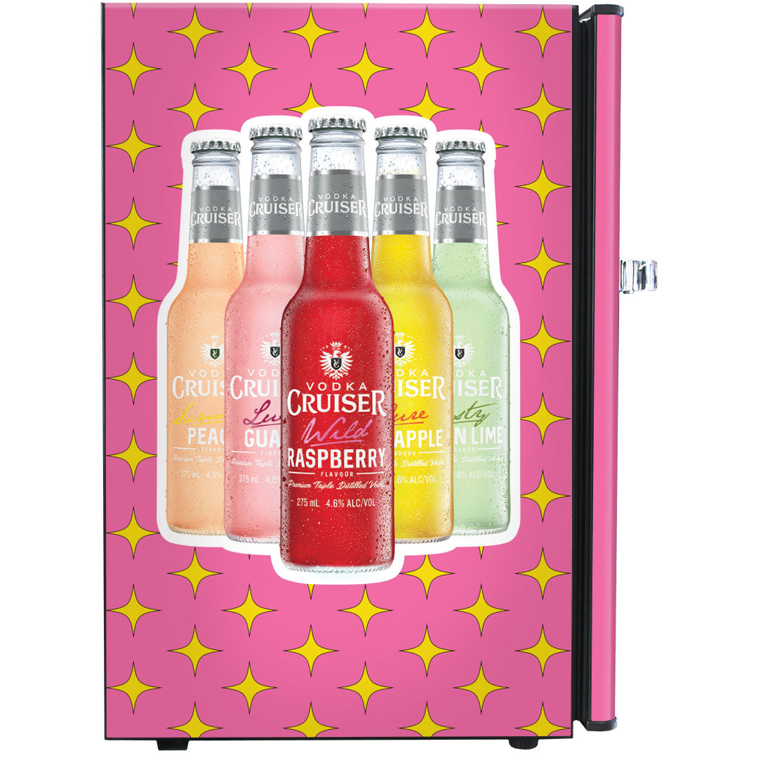 Vodka Cruiser Mini Bar Fridge Retro 70 Litre All Black With Solid Door ...