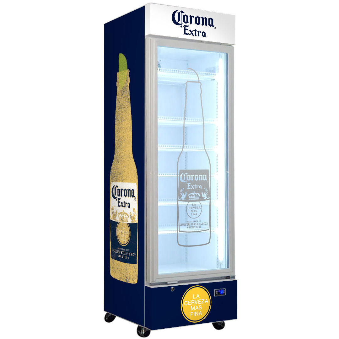 Corona Branded - Upright Quiet Running Glass Door Bar Fridge Model ...
