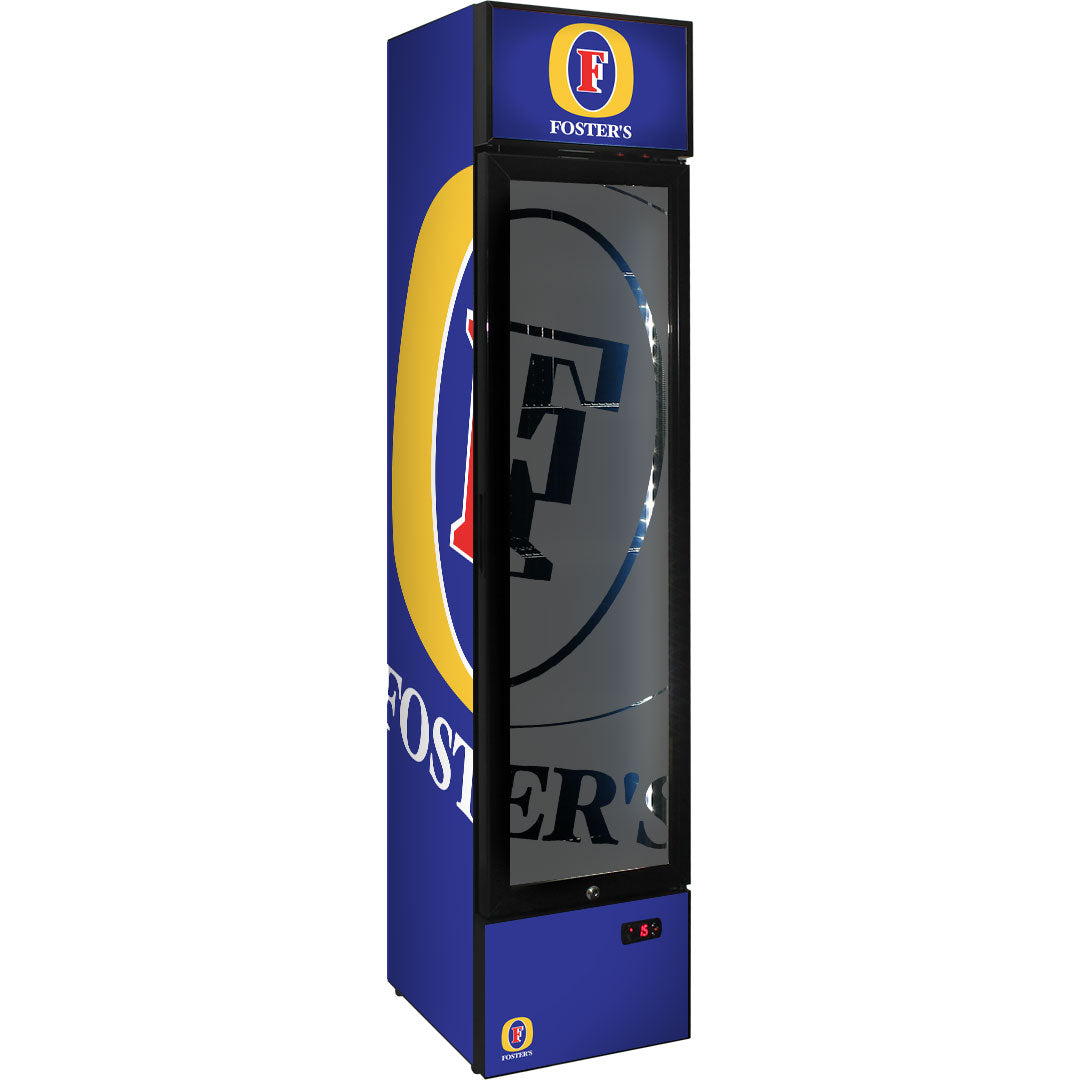Schmick Skinny Glass Door Upright Bar Fridge Fosters Beer Design, Brand ...