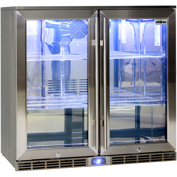 Rhino 2 Door Outdoor Glass Door Alfresco Bar Refrigerator, Energy ...