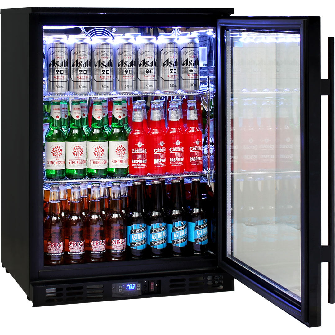 Led Light Multi Colored Commercial Glass Door Bar Fridge With Remote ...