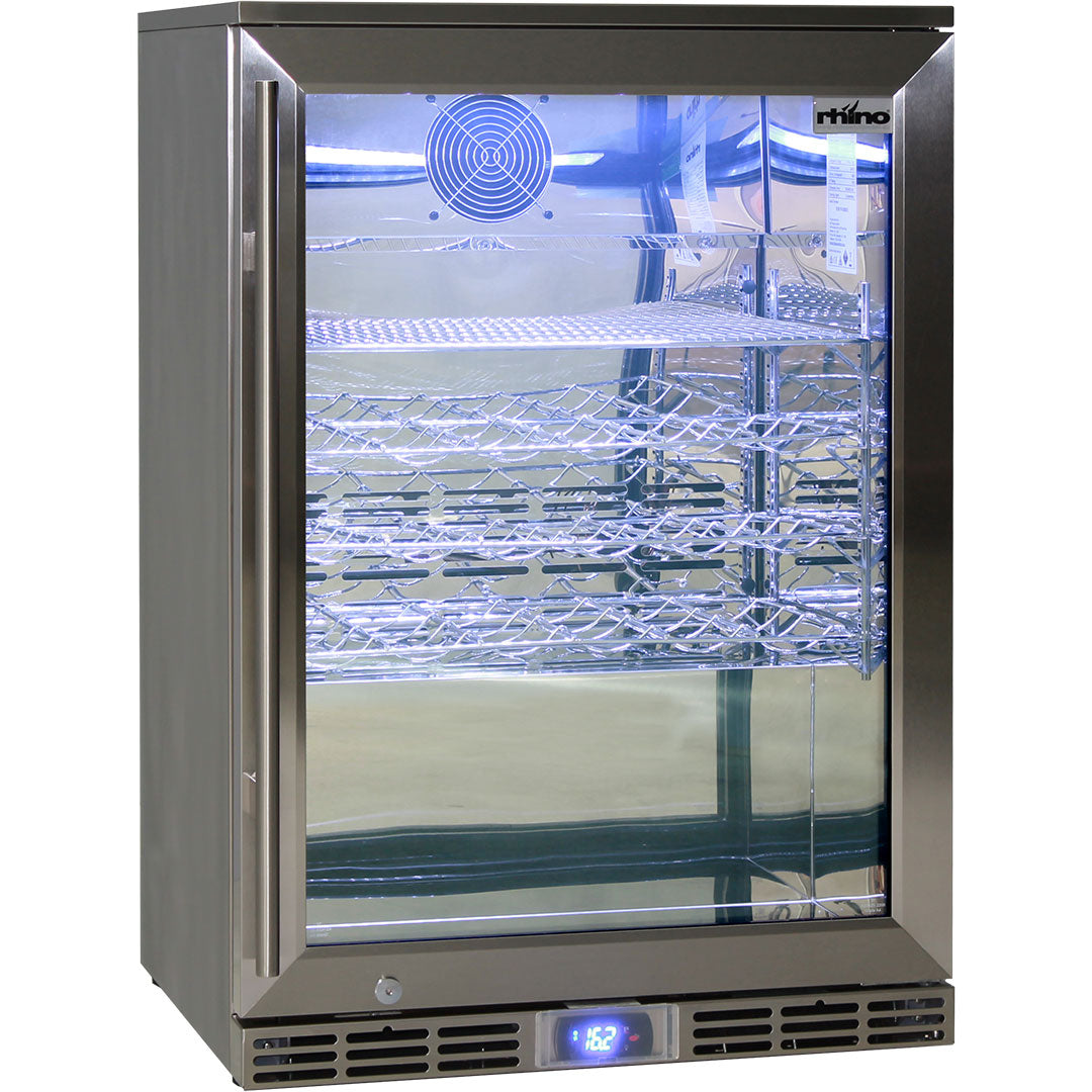 Outdoor Bar Fridge Glass Door All Stainless Steel Rhino Alfresco Cold ...