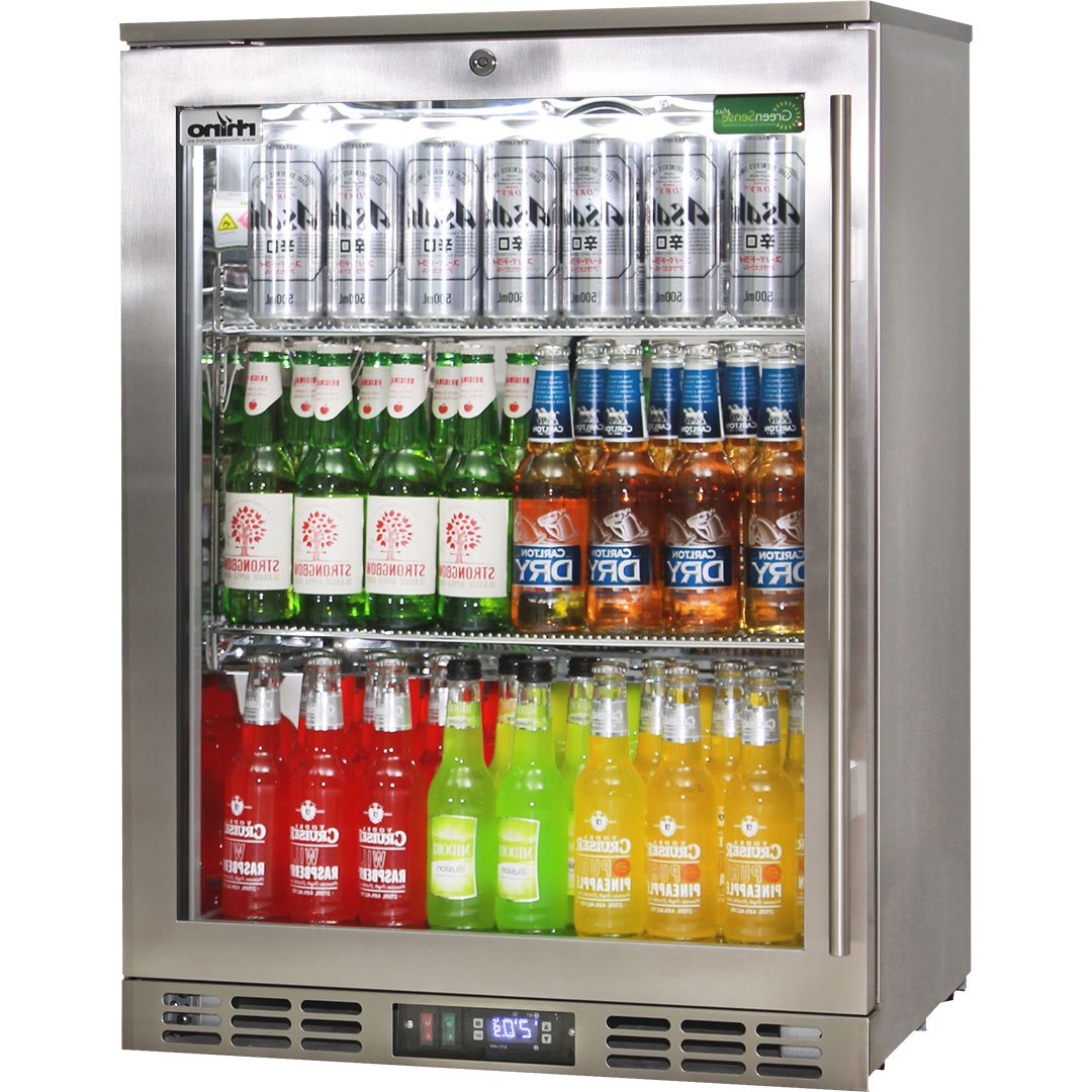 Heated Glass 1 Door Quiet Running Commercial Stainless Steel Bar Fridge ...