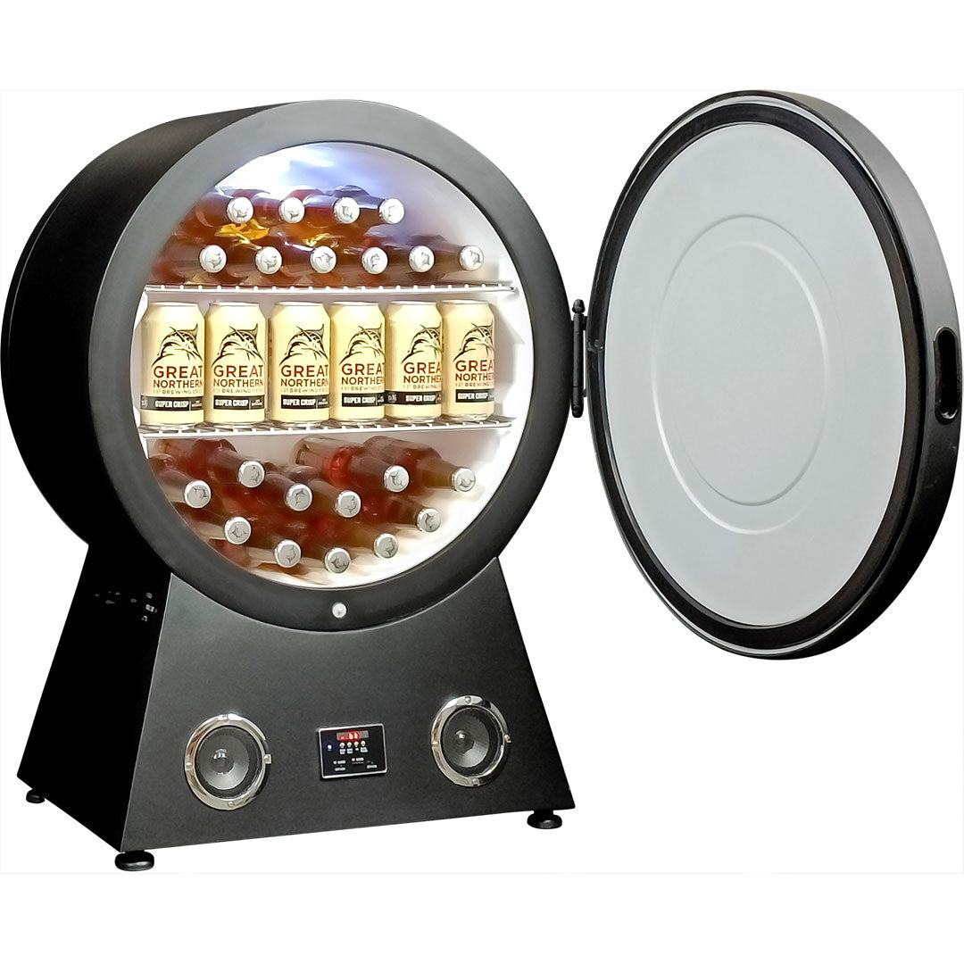 Round Bar Fridge With Blue Tooth And Speakers Makes A Great Gift Idea ...