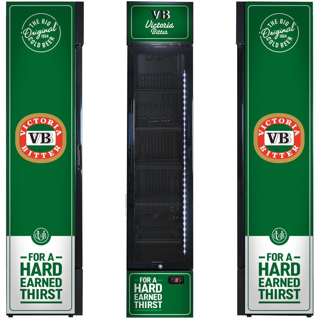 Schmick Skinny Glass Door Upright Bar Fridge VB Beer Design, Brand ...