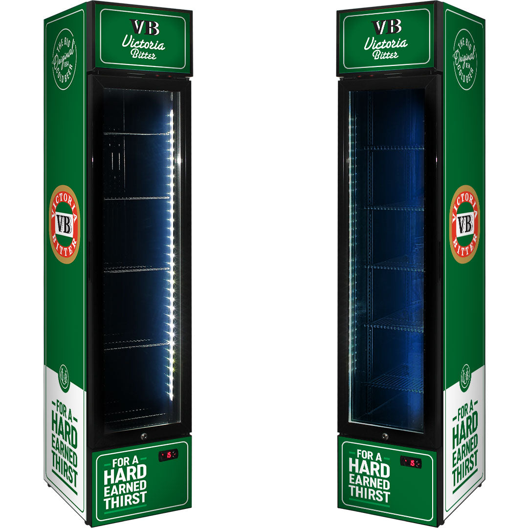 Schmick Skinny Glass Door Upright Bar Fridge VB Beer Design, Brand ...