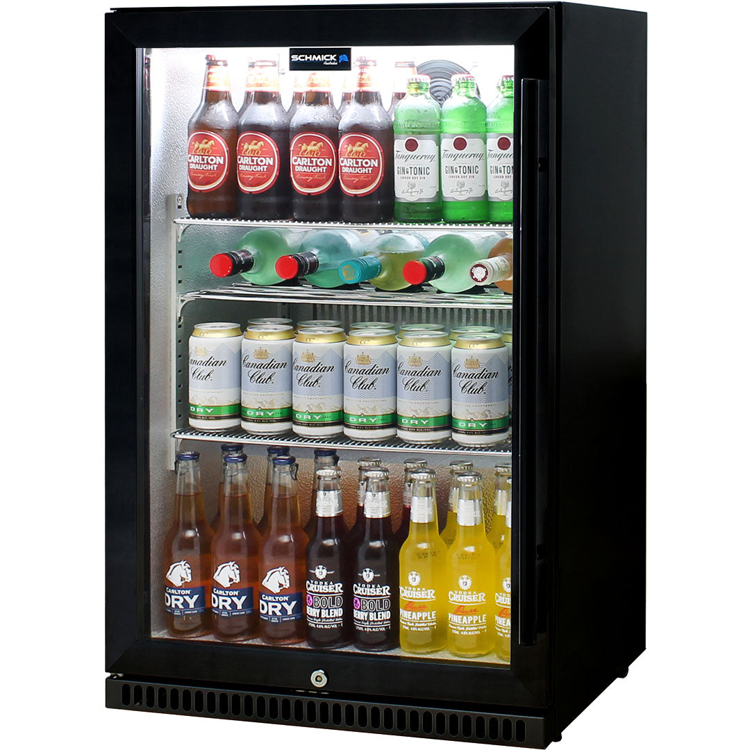 Schmick Black Outdoor Alfresco Bar Fridge With Heated Glass And Triple ...