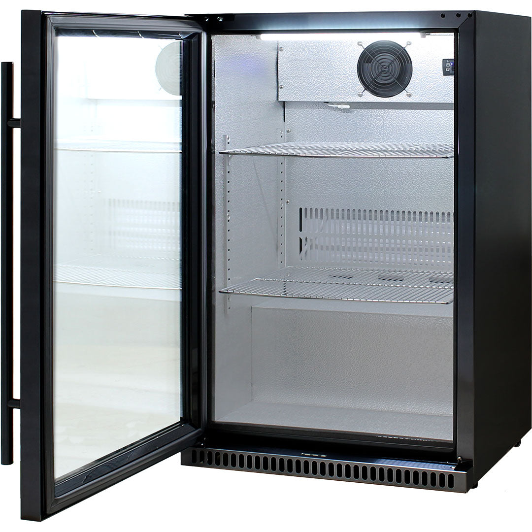Schmick Black Outdoor Alfresco Bar Fridge With Heated Glass And Triple ...