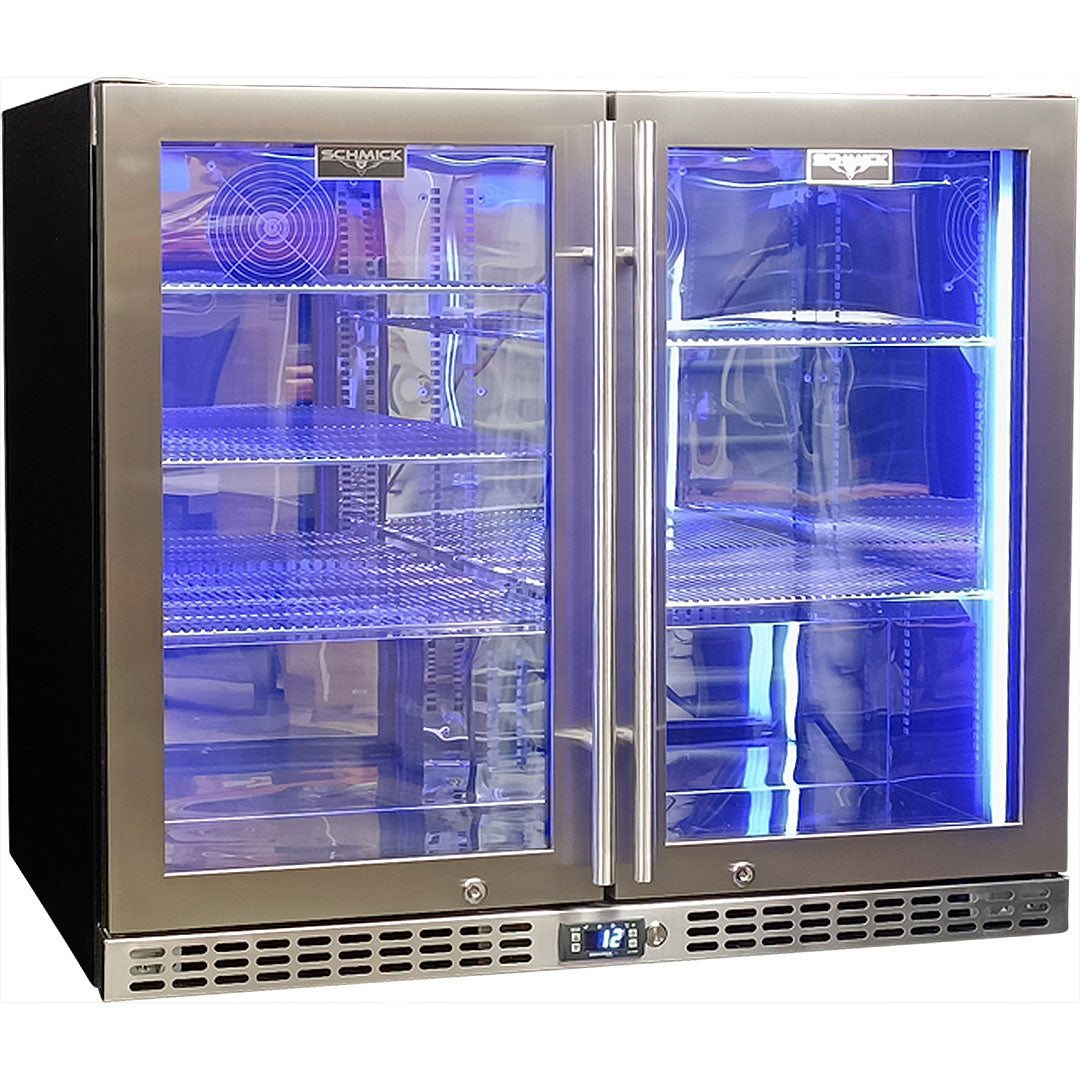 Schmick Quiet Running Efficient Heated Glass Door Bar Fridge With ...