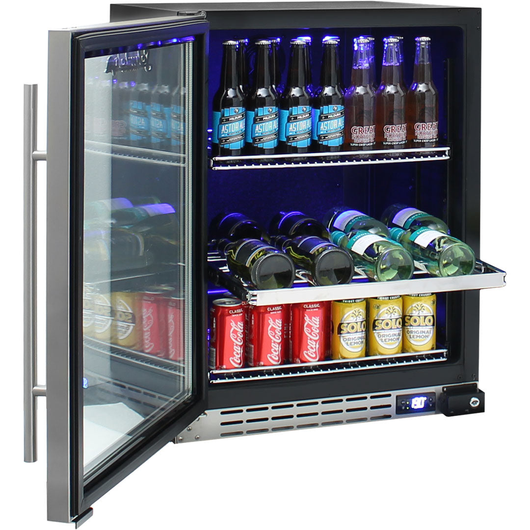 Under Bench Glass Door Bar Fridge Front Venting Classy Design JC132B ...