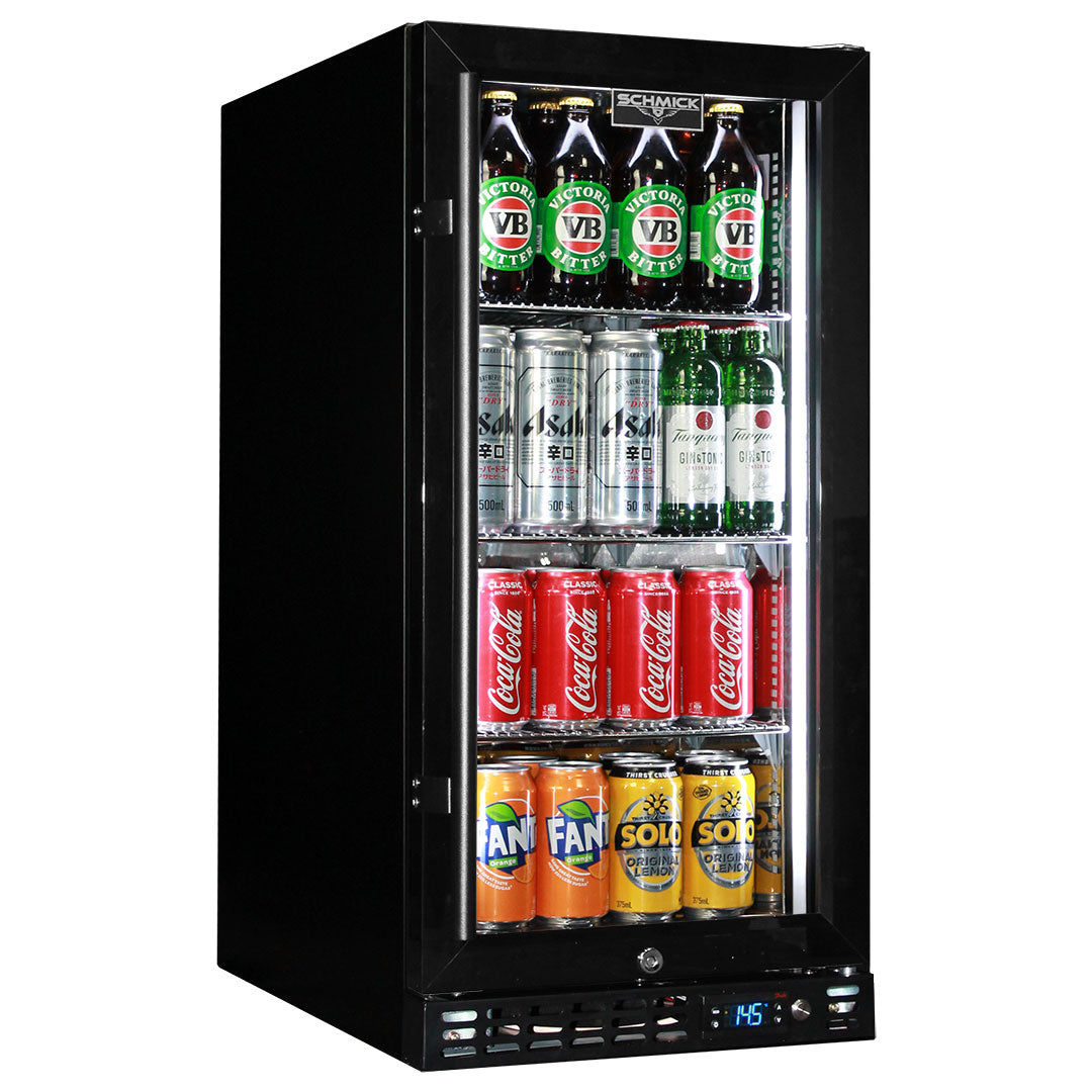 Schmick Heated Glass Door Under Bench Black Bar Fridge With Quality ...