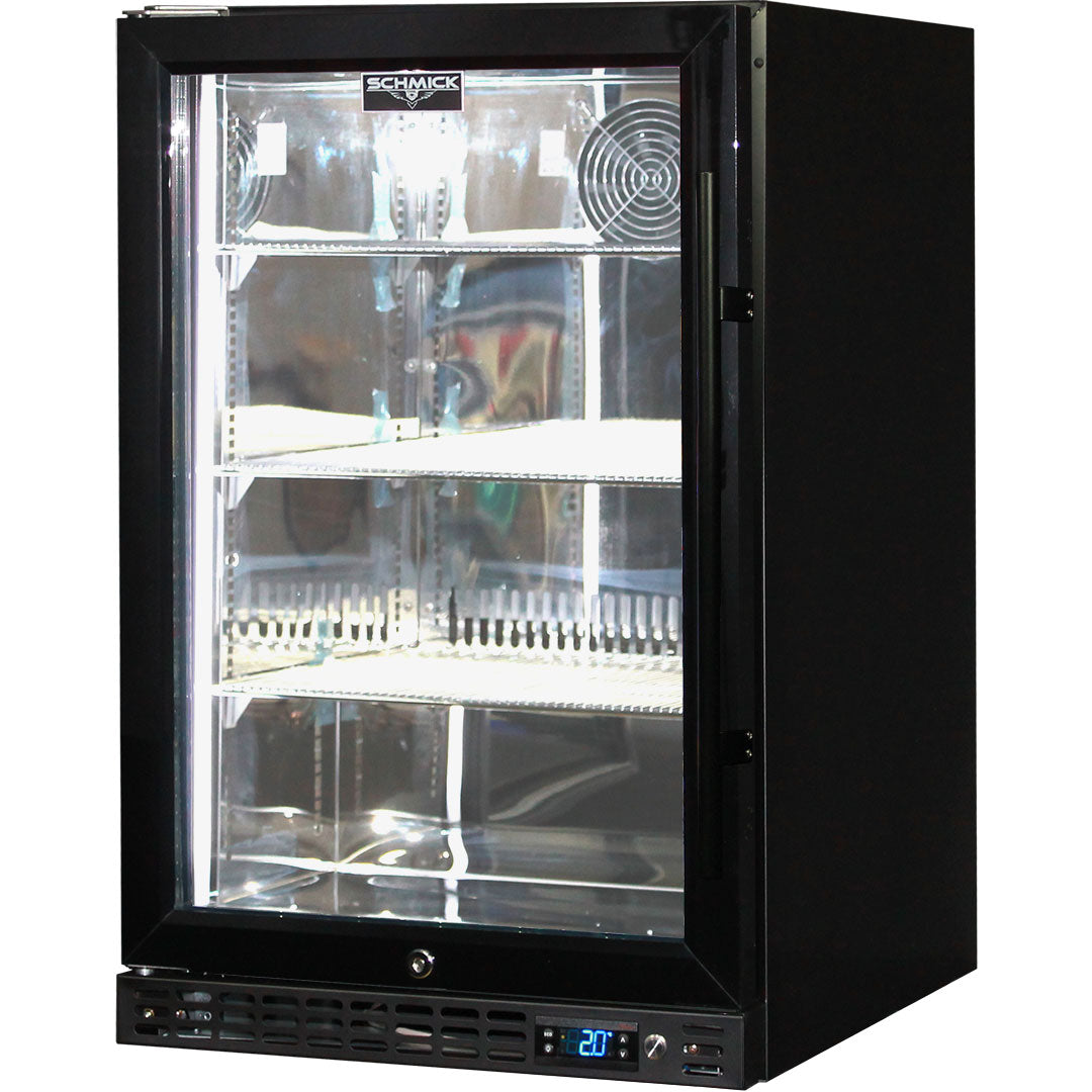 Schmick Heated Glass Door Under Bench Black Bar Fridge With Quality ...