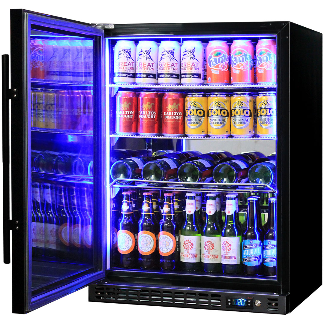 Schmick Heated Glass Door Black Under Bench Bar Fridge With Quality ...