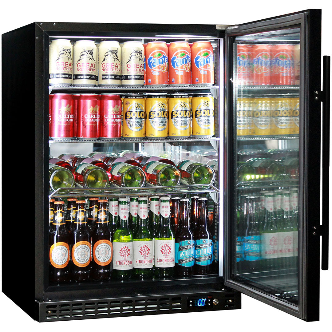 Schmick Heated Glass Door Black Under Bench Bar Fridge With Quality ...