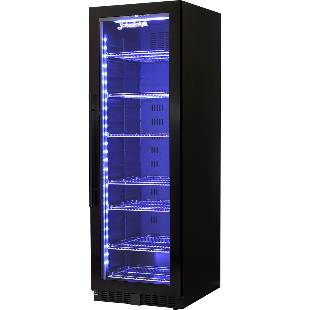 Schmick Black Glass Door Upright Fridge With Quiet Operation Model ...