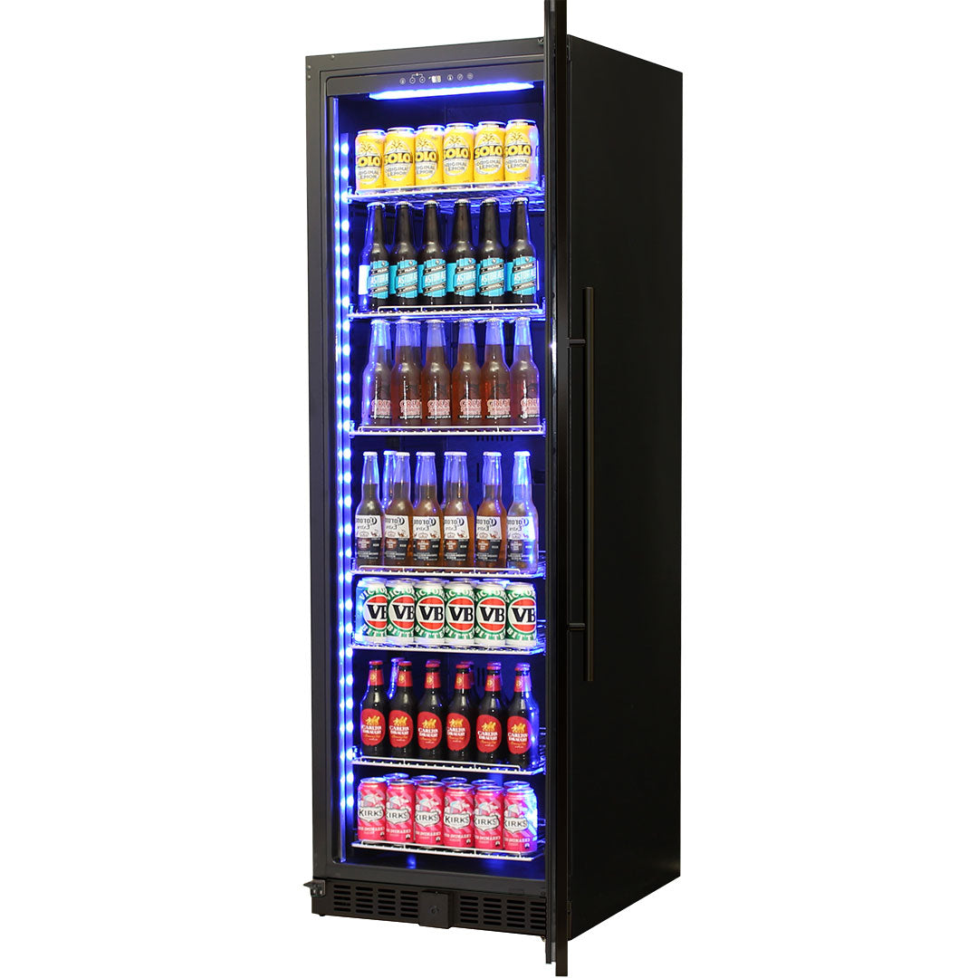 Schmick Black Glass Door Upright Fridge With Quiet Operation Model ...