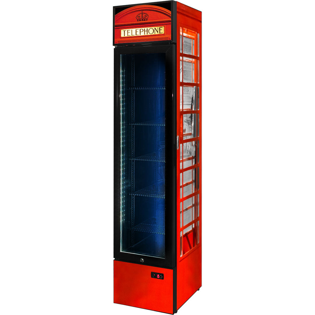 Schmick Skinny Glass Door Upright Bar Fridge Telephone Box Design ...