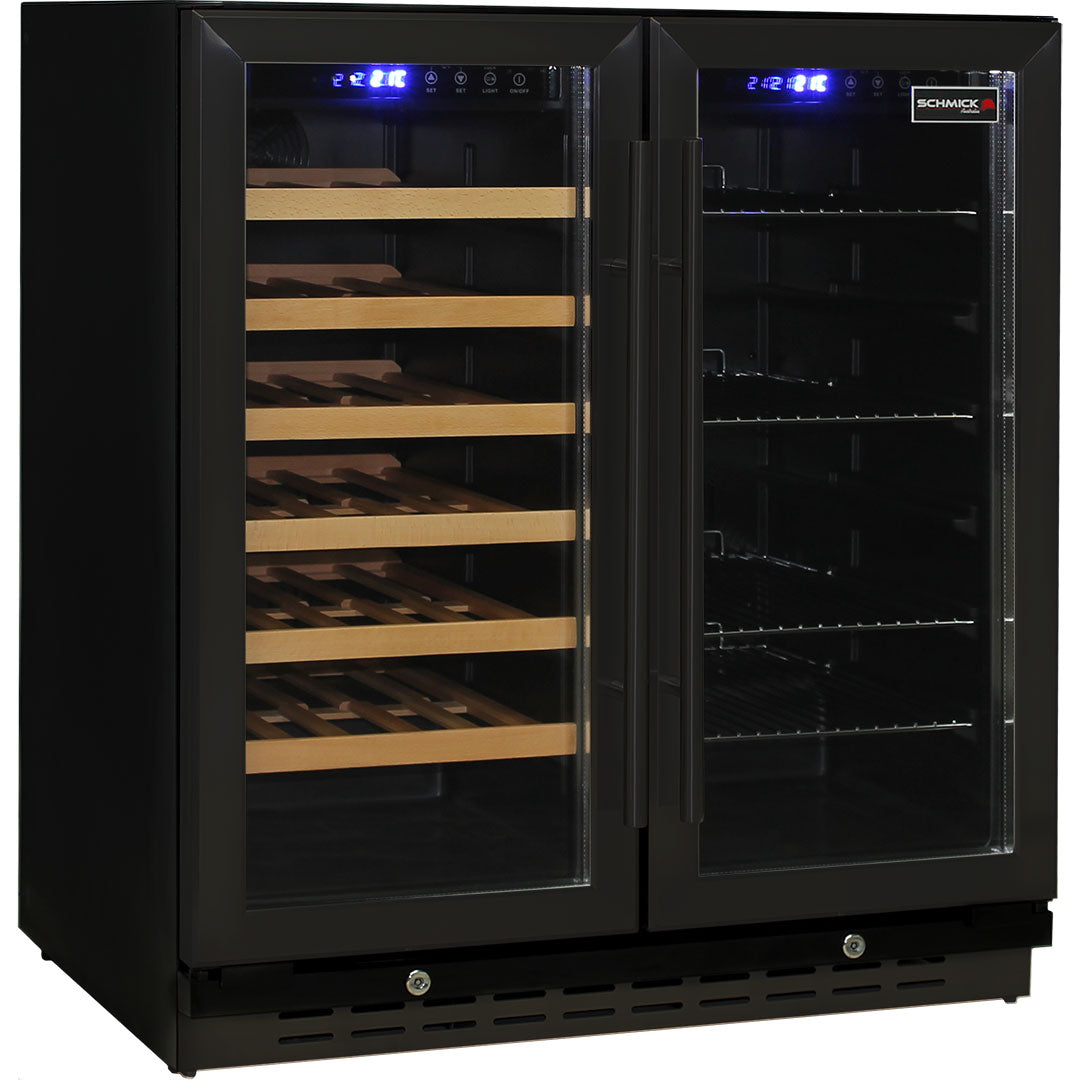 Schmick Black Twin Zone Beer And Wine Bar Fridge Designed For Indoors ...