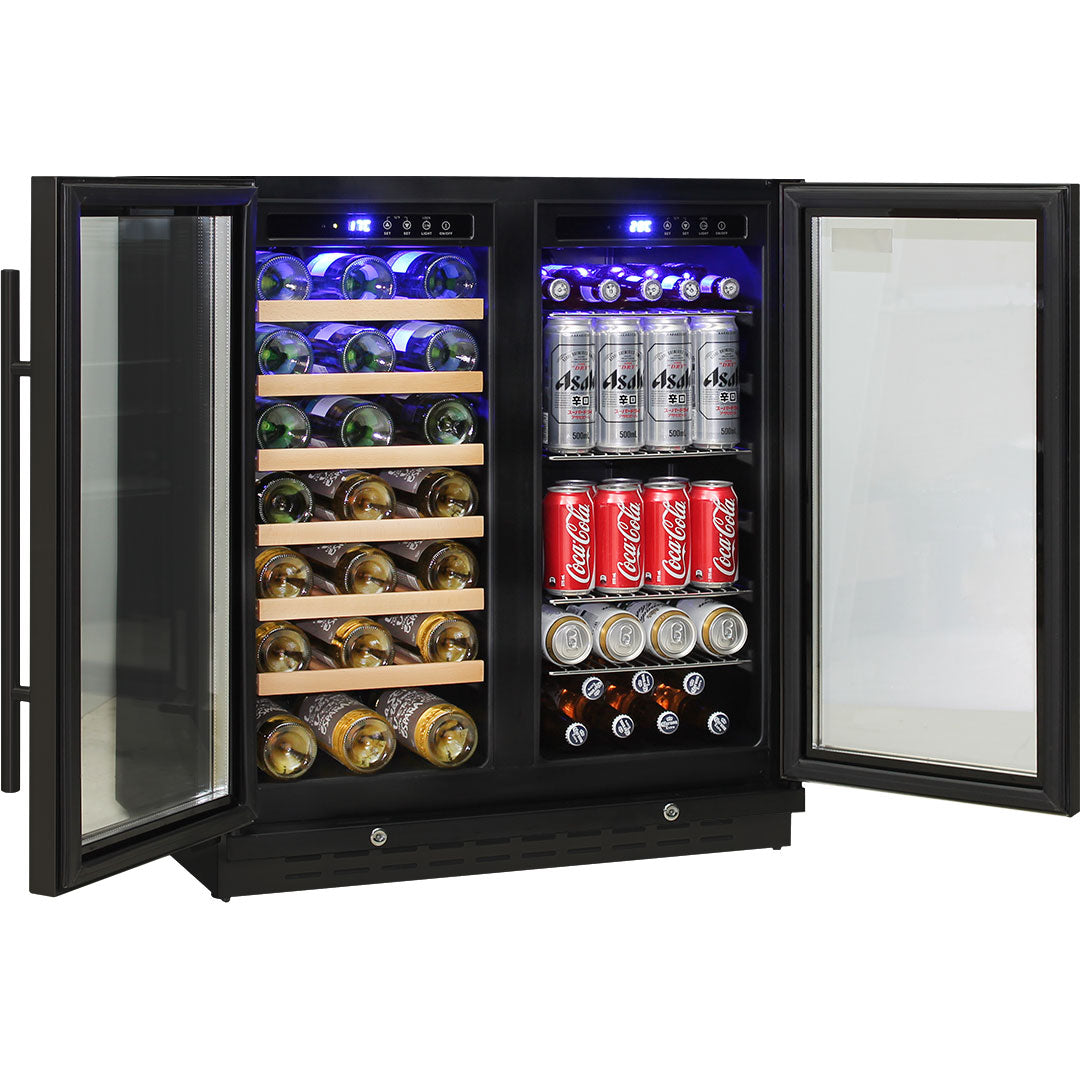 Schmick Black Twin Zone Beer And Wine Bar Fridge Designed For Indoors ...