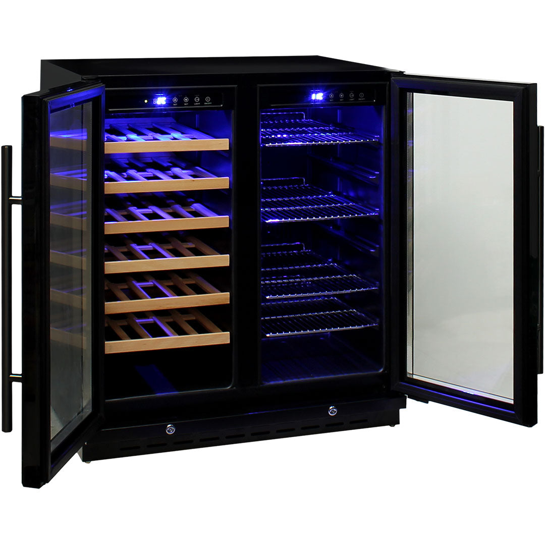 Schmick Black Twin Zone Beer And Wine Bar Fridge Designed For Indoors ...